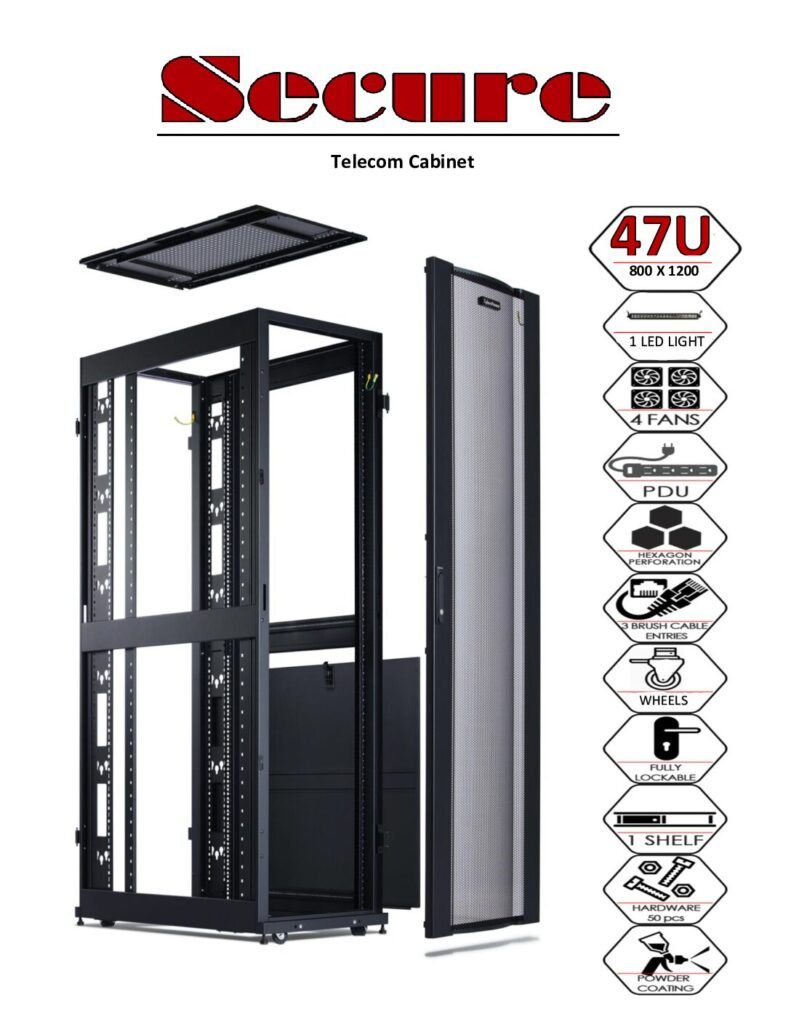 Secure Rack 47U 800X1200 Perforated Doors - Alyaf Al Tawasul For IT Co.