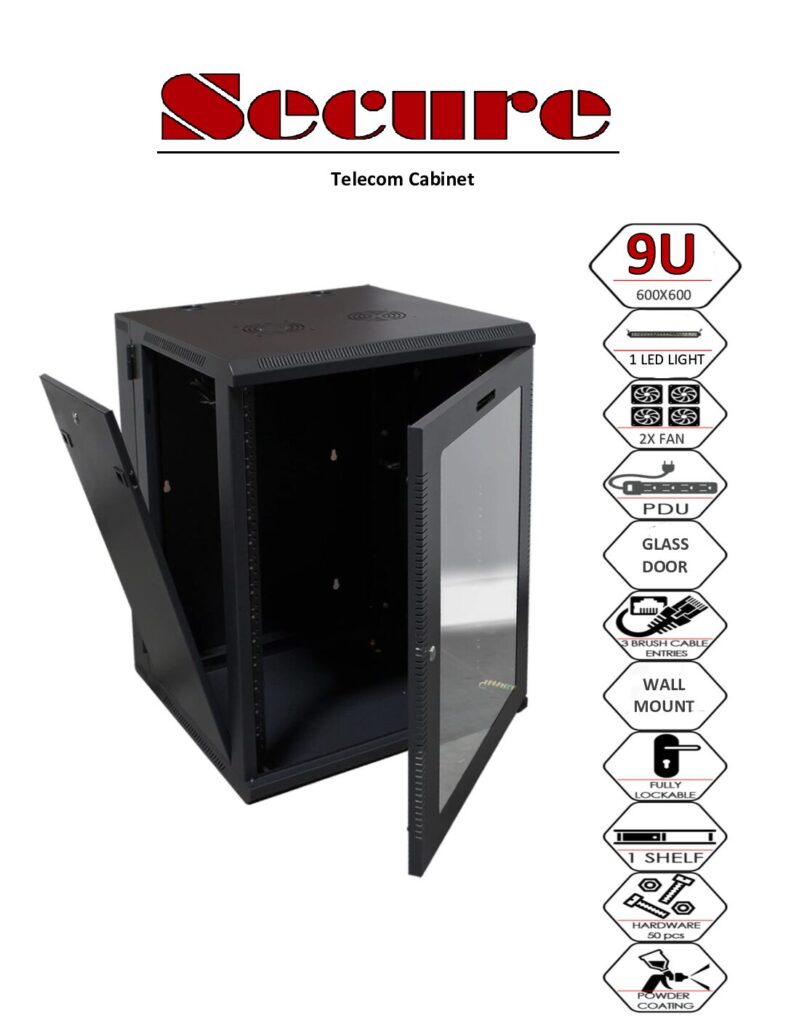 Secure Rack 9U 600X600 Perforated Doors - Alyaf Al Tawasul For IT Co.